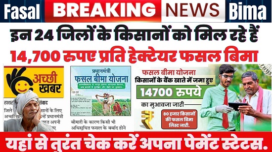 Fasal Bima Payment ₹14700 इन 24 जिलों के किसानों को मिल रहे हैं 14,700 ...